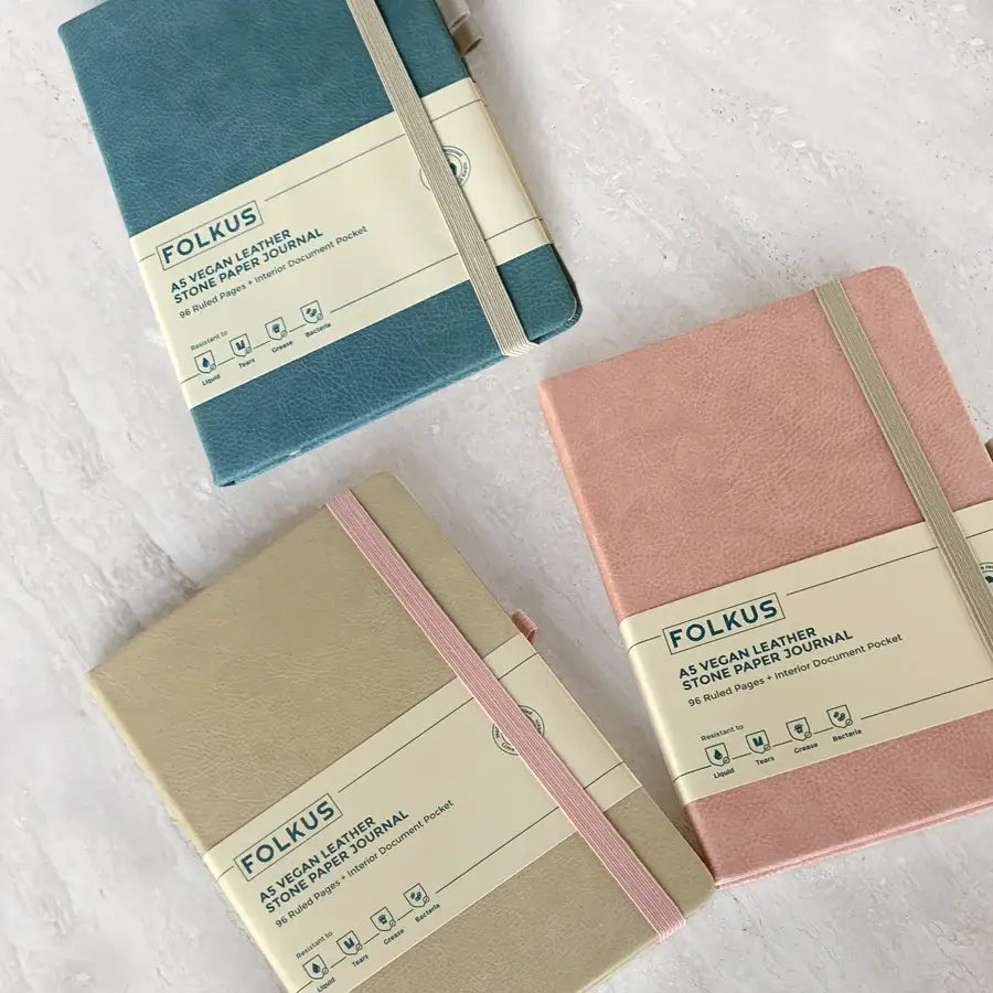 Eleanor - Mint A5 Stone Paper Journal Vegan Leather – Kindred Stories